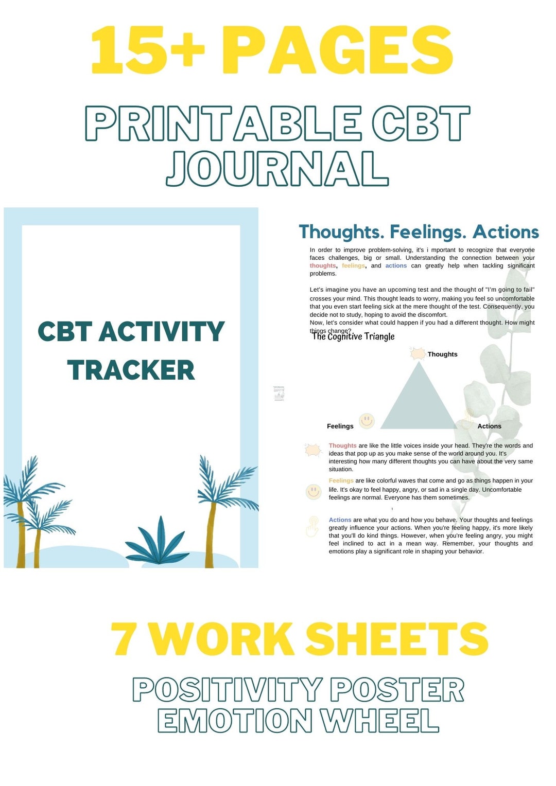 15+ + Pages Thought Challenging CBT Worksheets for Kids - Etsy