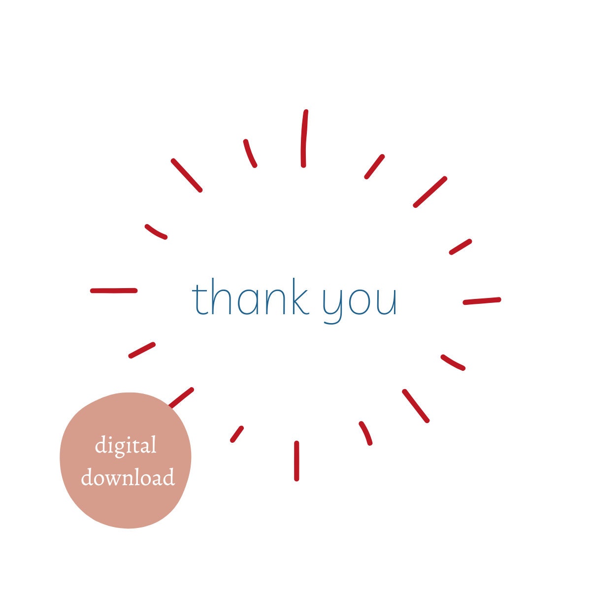 Thank You Card Digital Thank You Card Printable Digital Greeting Card ...