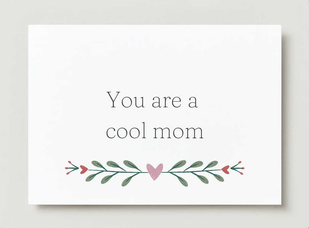 Cool Mom Card - Cool Mom Png - Mom Birthday Card Digital Download - Etsy