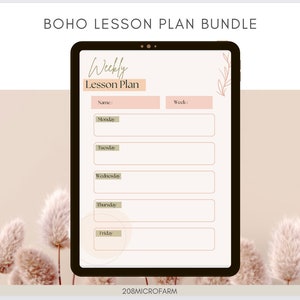 Simple Digital Boho Lesson Plan Bundle | Digital Lesson Planner ...