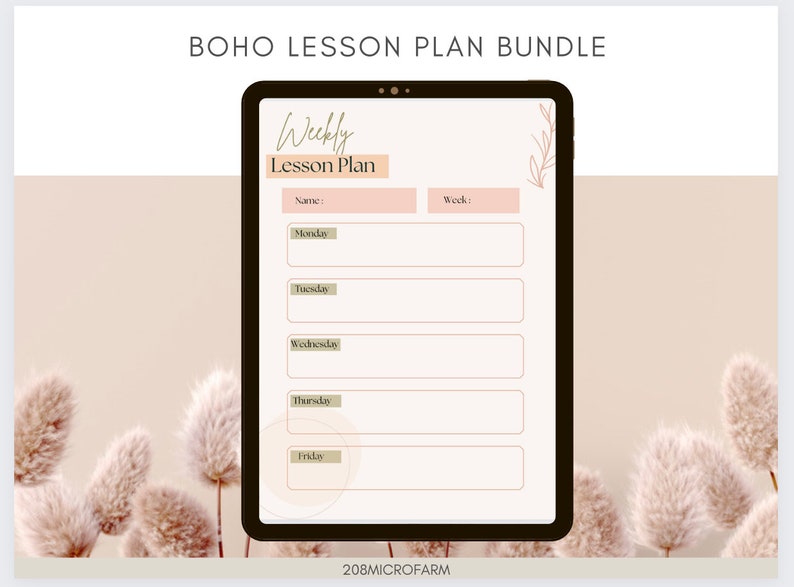 Simple Digital Boho Lesson Plan Bundle | Digital Lesson Planner ...
