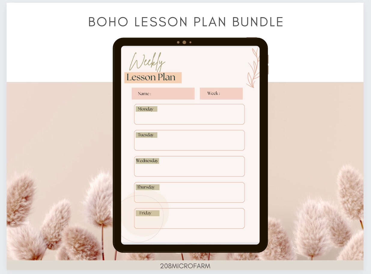 Simple Digital Boho Lesson Plan Bundle | Digital Lesson Planner ...