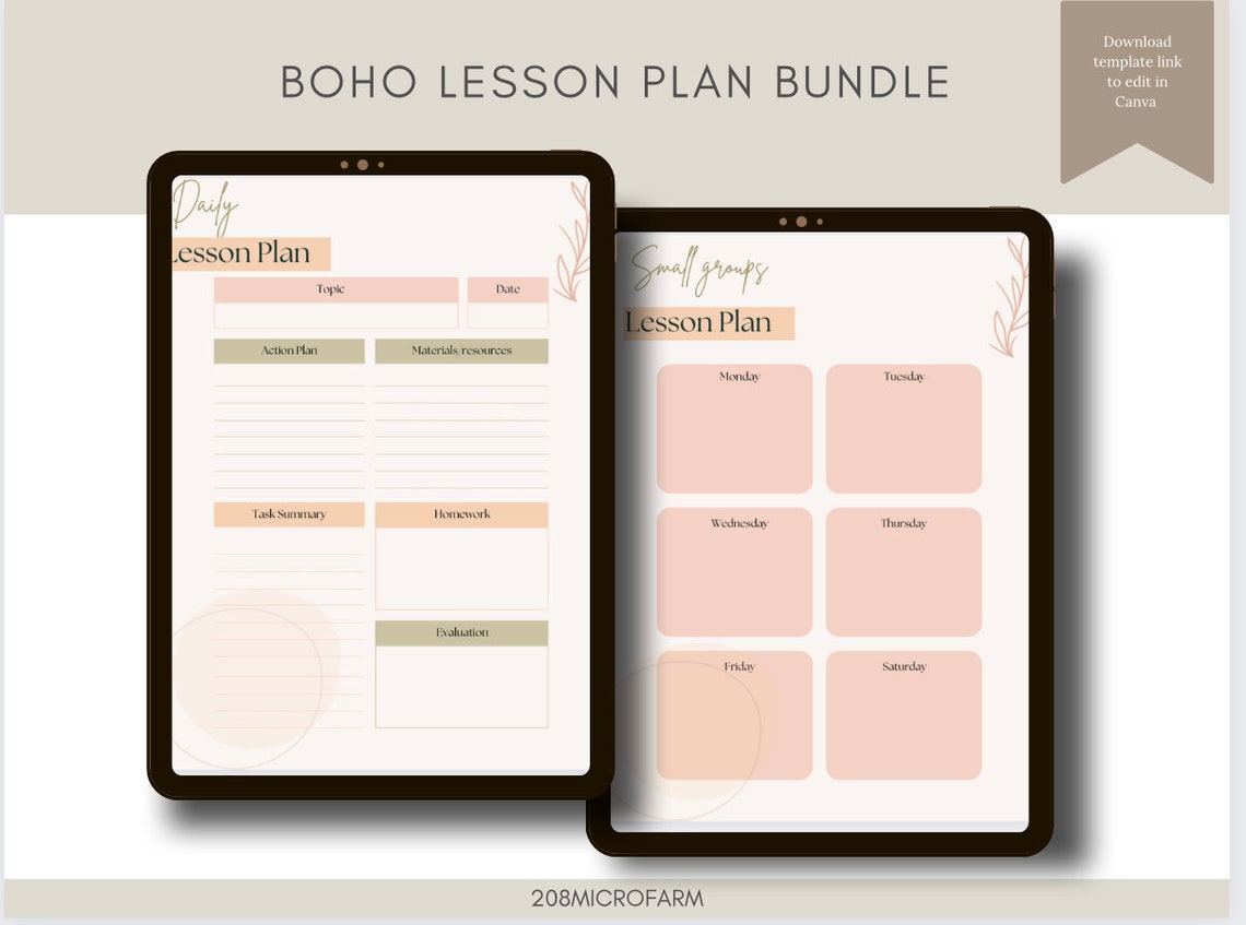 Simple Digital Boho Lesson Plan Bundle Digital Lesson Planner Digital ...