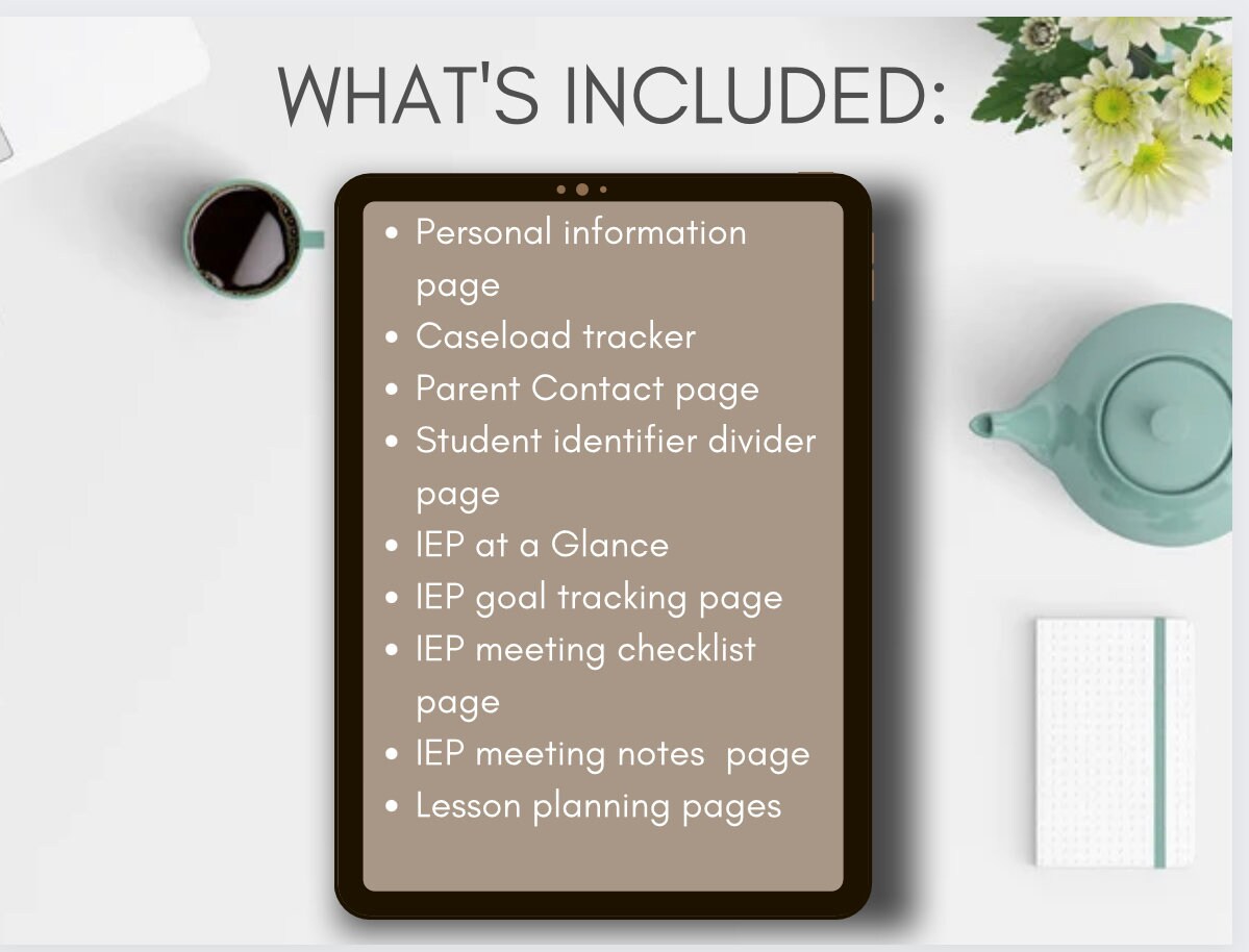 Case Manager Planner Digital IEP Planner Case Load Organizer Special ...