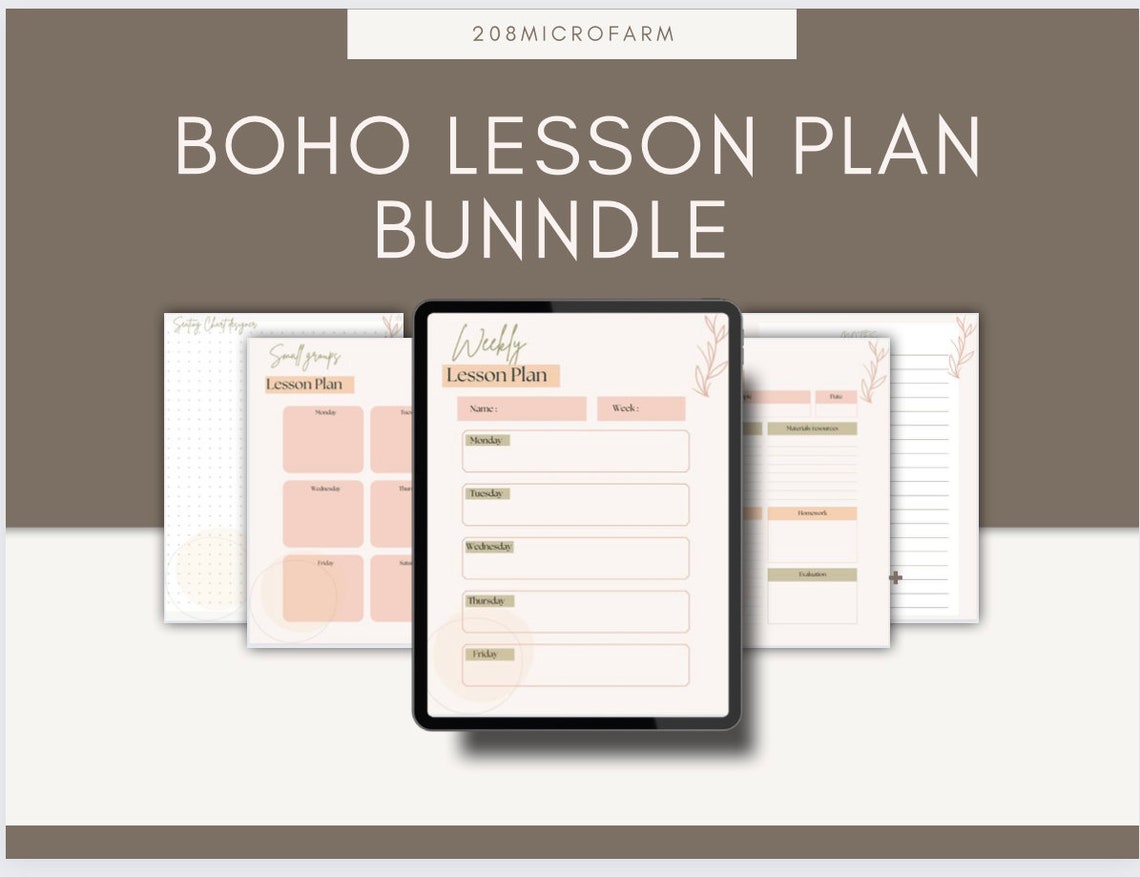 Simple Digital Boho Lesson Plan Bundle | Digital Lesson Planner ...