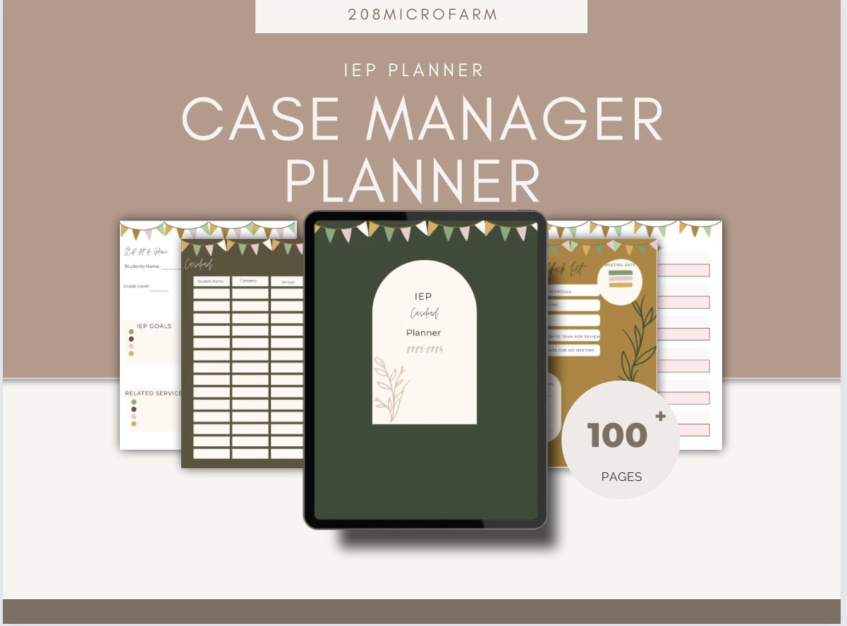 Case Manager Planner Digital IEP Planner Case Load Organizer Special ...
