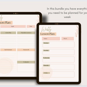 Simple Digital Boho Lesson Plan Bundle | Digital Lesson Planner ...