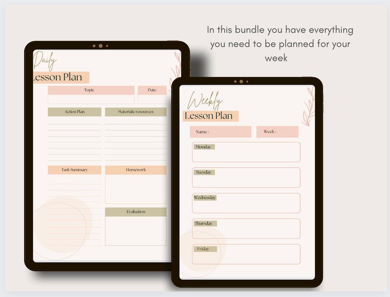 Simple Digital Boho Lesson Plan Bundle | Digital Lesson Planner ...