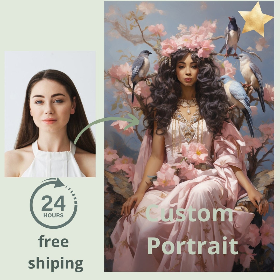 Custom Portrait Princess From Photos, Floral, Historical Portrait ...
