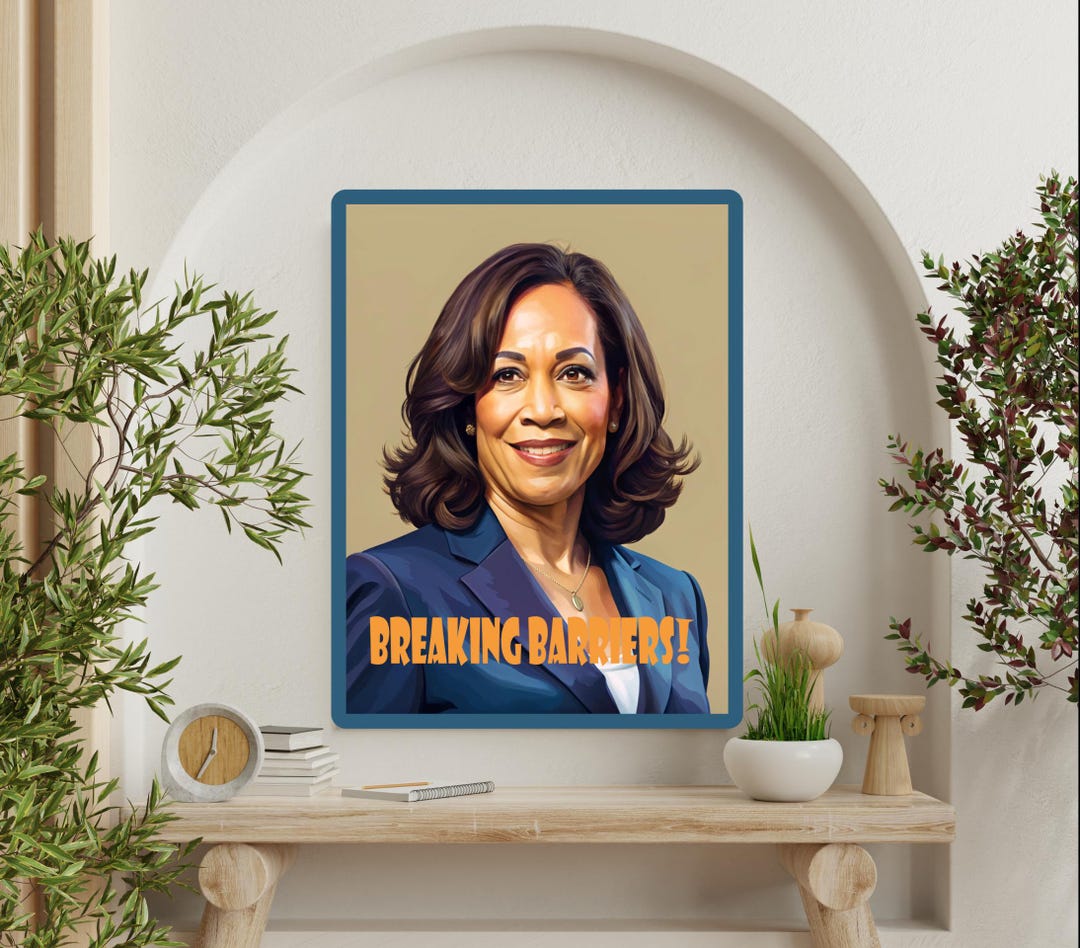 Kamala Poster Breaking Barriers, Art by Kamala Harris, Kamala Harris 2024, Digital Download - Etsy