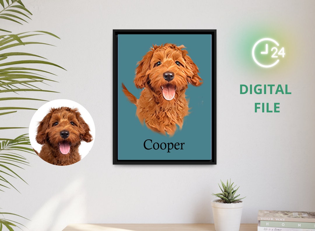 Custom Pet Portraits From Pet Photos, Personalized Digital Dog ...