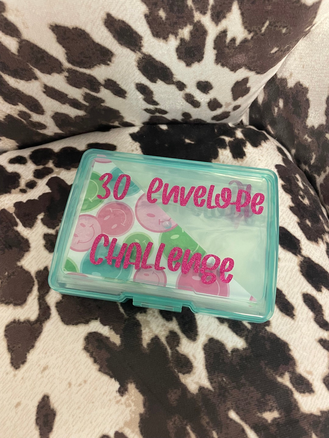 30 Envelope Challenge, Smiley Face , Pink, Savings Challenge, Budgeting ...