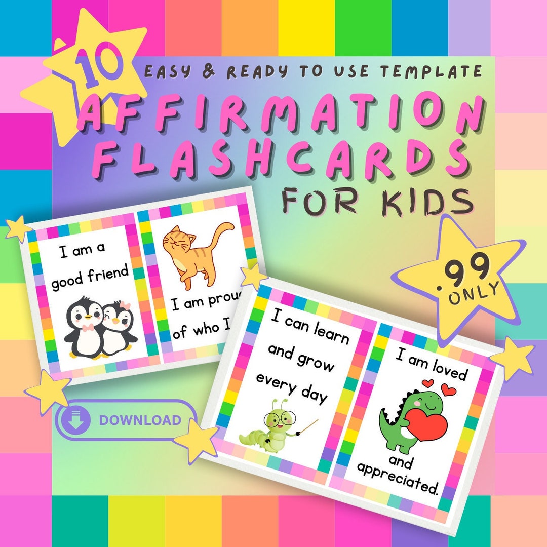 Set of 10 Magical Affirmation Cards for Kids - Boost Confidence & Joy ...