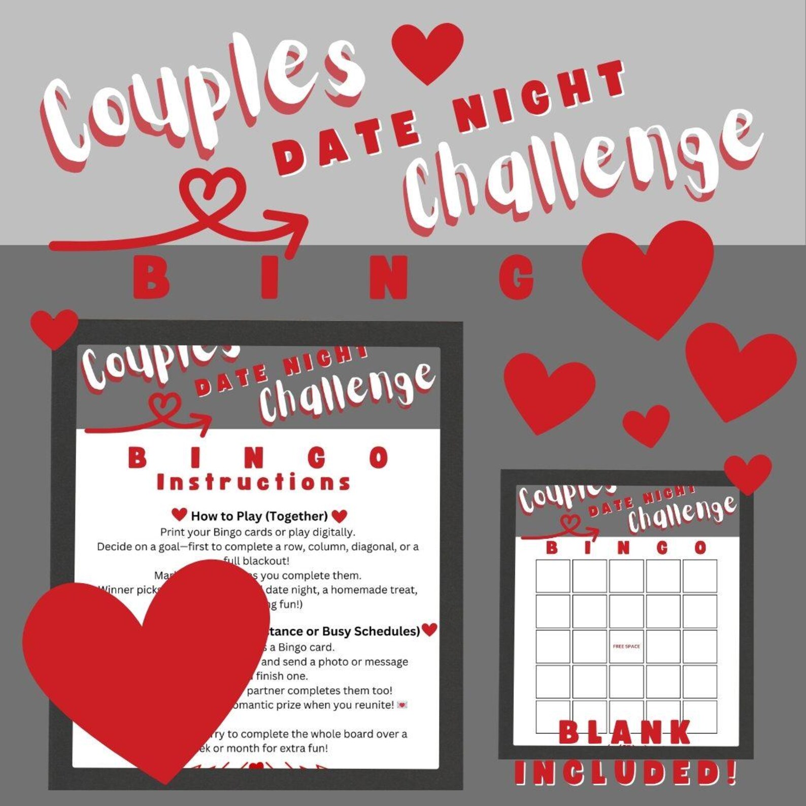 Couples Bingo – Printable Date Night Game – Fun Romantic Challenge ...
