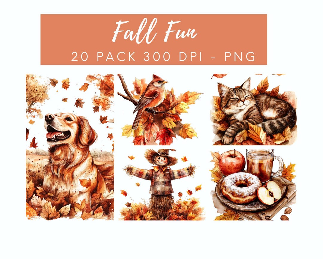Autumn Watercolor Clipart Set - Pumpkins, Fall Leaves, Cozy Sweaters ...