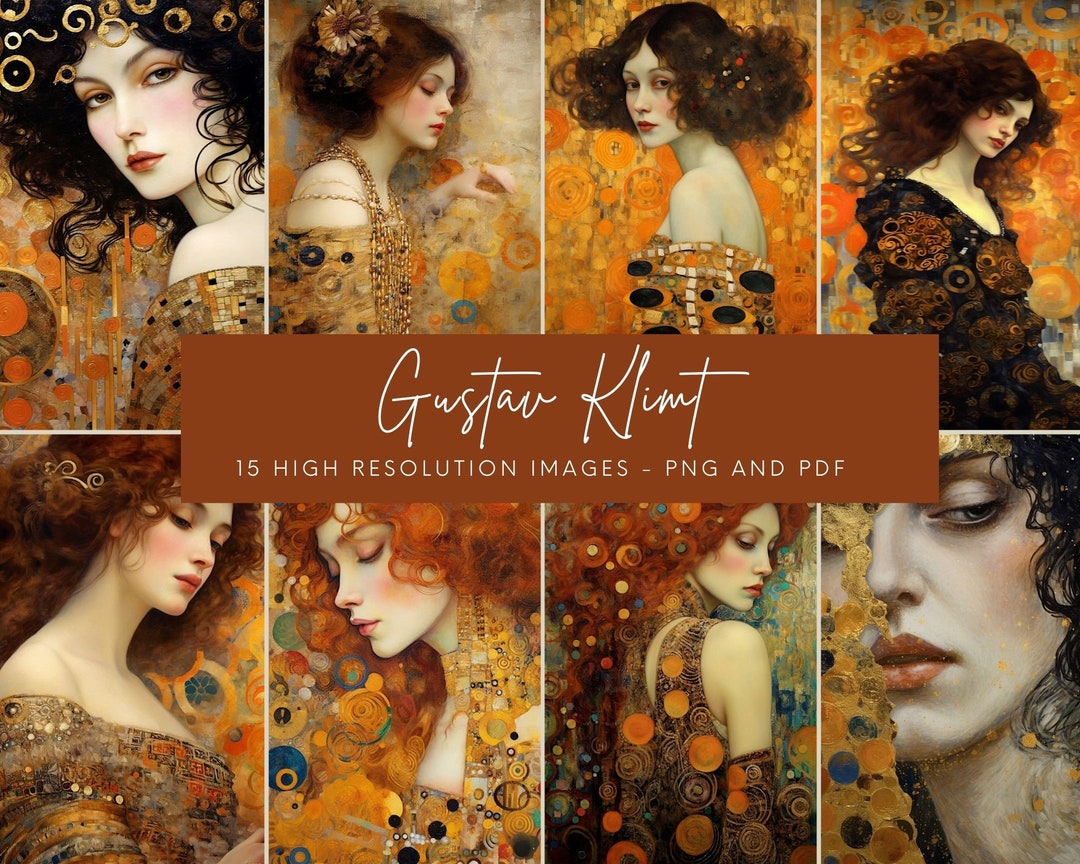 Gustav Klimt ATC Cards, Portrait Journaling Cards Art Junk Journal ...