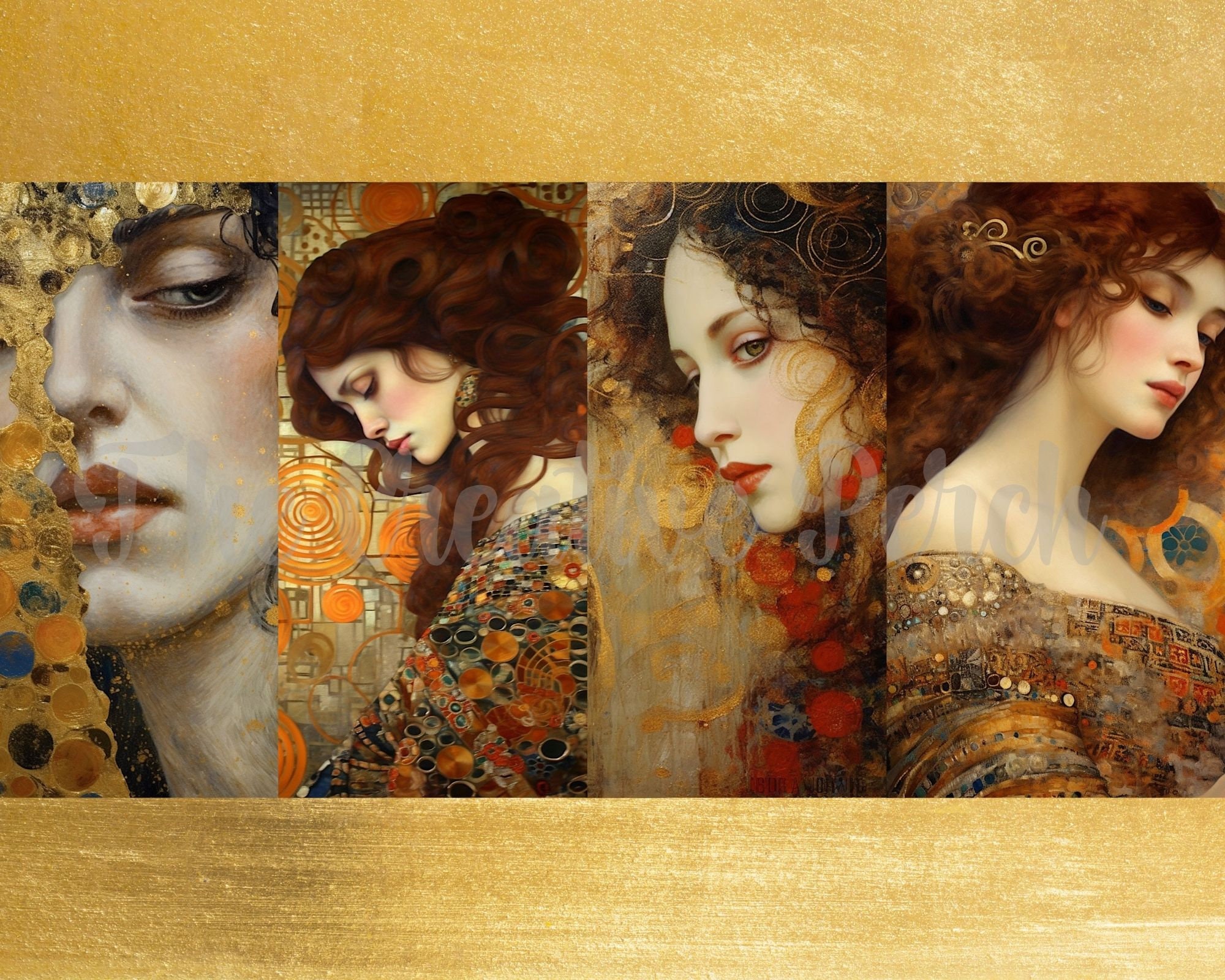 Gustav Klimt ATC Cards, Portrait Journaling Cards Art Junk Journal ...