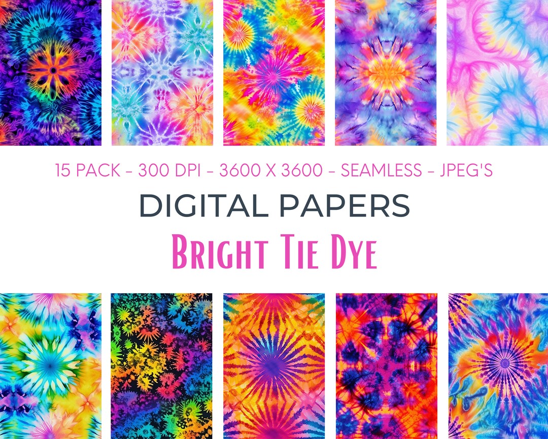 Tie Dye Digital Paper Seamless Pattern for Digital Download Hippie ...