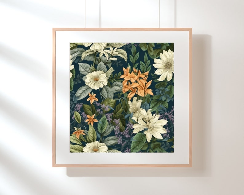 Vintage Botanical Digital Paper Seamless Pattern for Download Floral ...