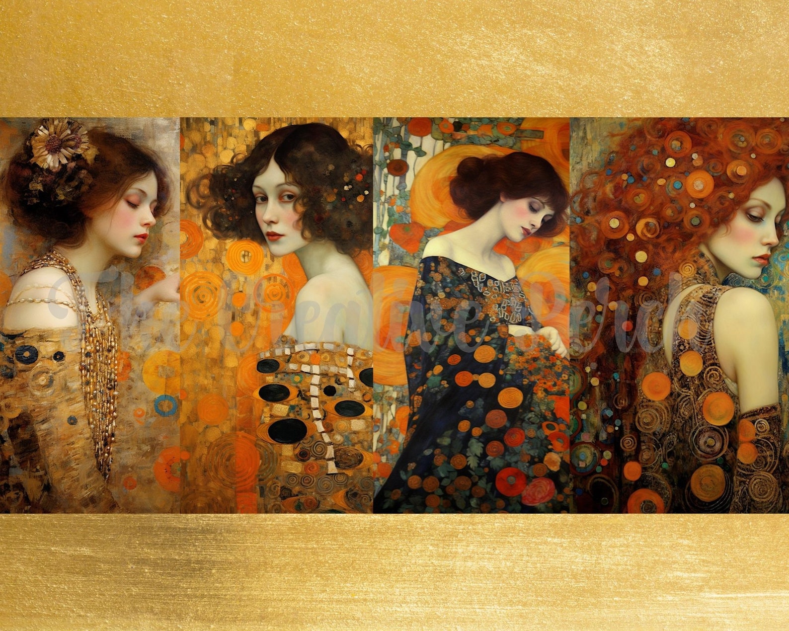 Gustav Klimt ATC Cards, Portrait Journaling Cards Art Junk Journal ...