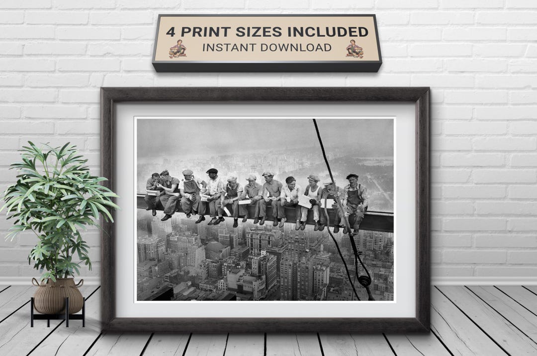 1930s NYC Iron Workers Lunch Atop Skyscraper Photo (digital Download ...