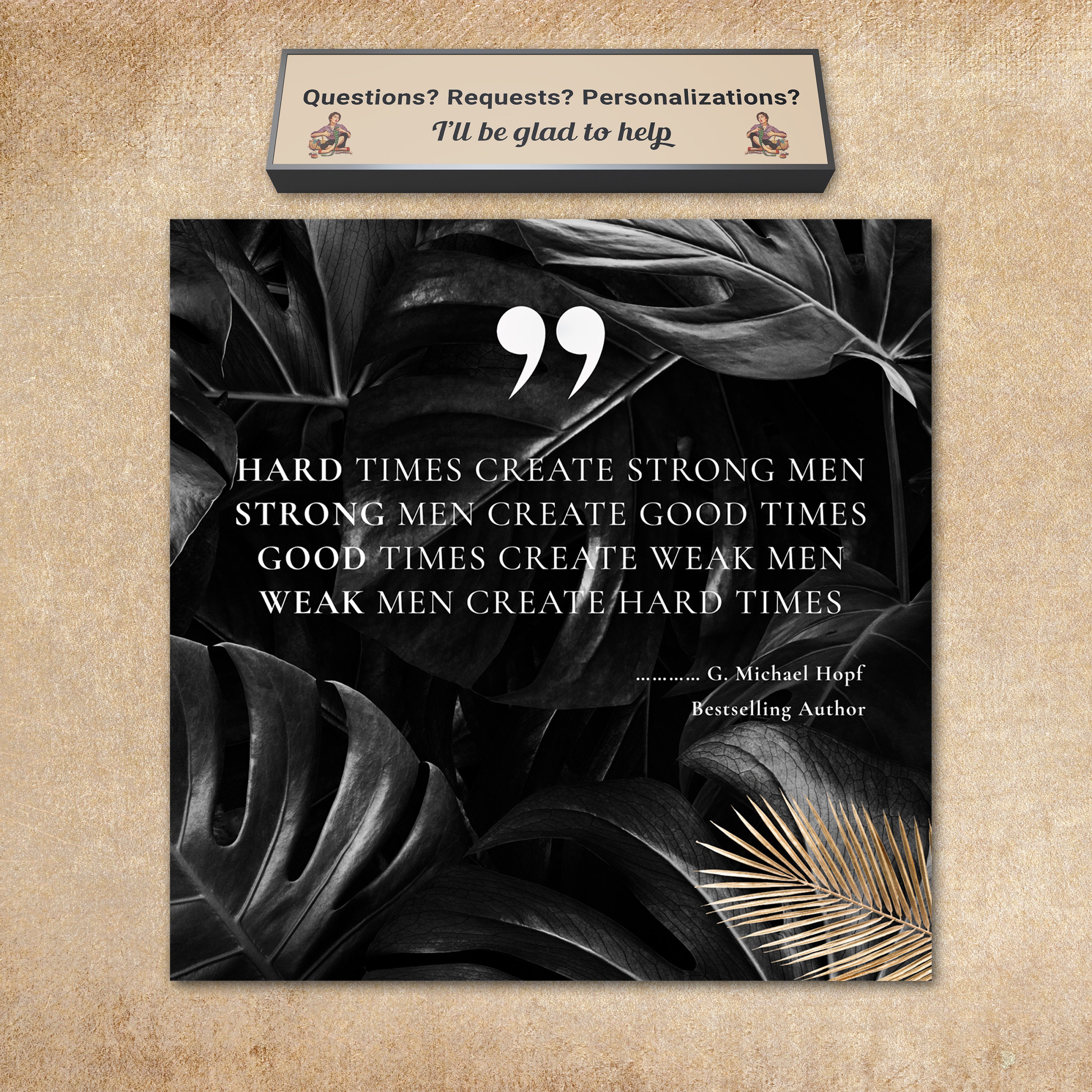 Inspirational Quote Art Print: Tropical Monstera Leaves (digital ...