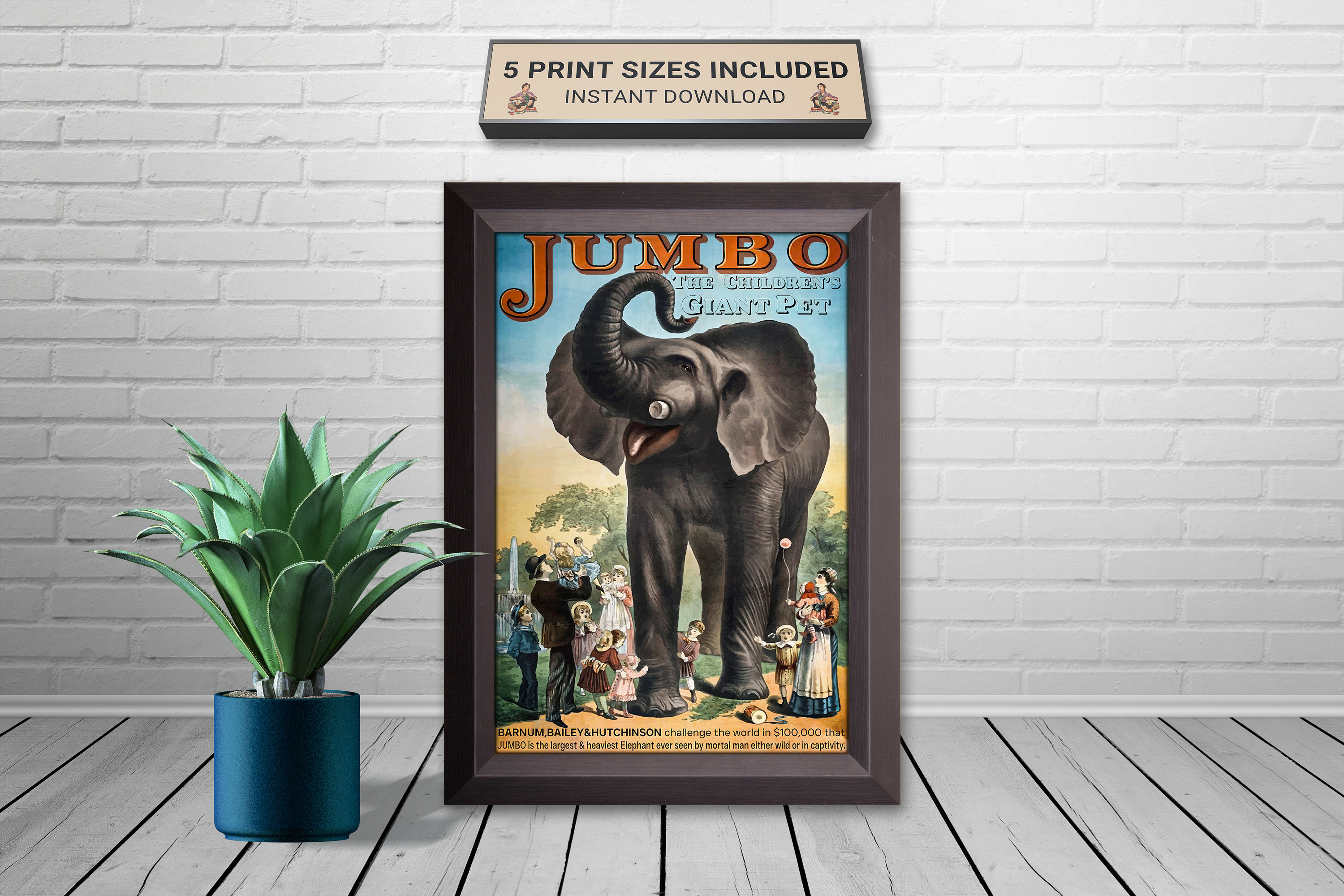 Jumbo Elephant Vintage Circus Poster: Barnum & Bailey Advertisement ...