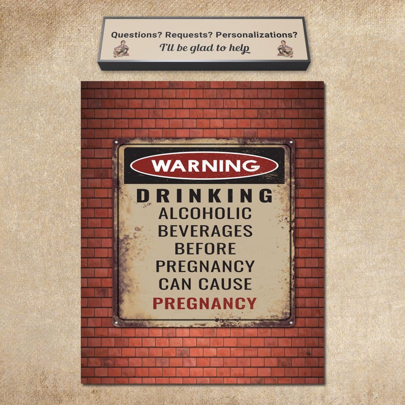 Funny Home Bar Sign, WARNING Drinking Alcoholic Beverages, Man Cave ...