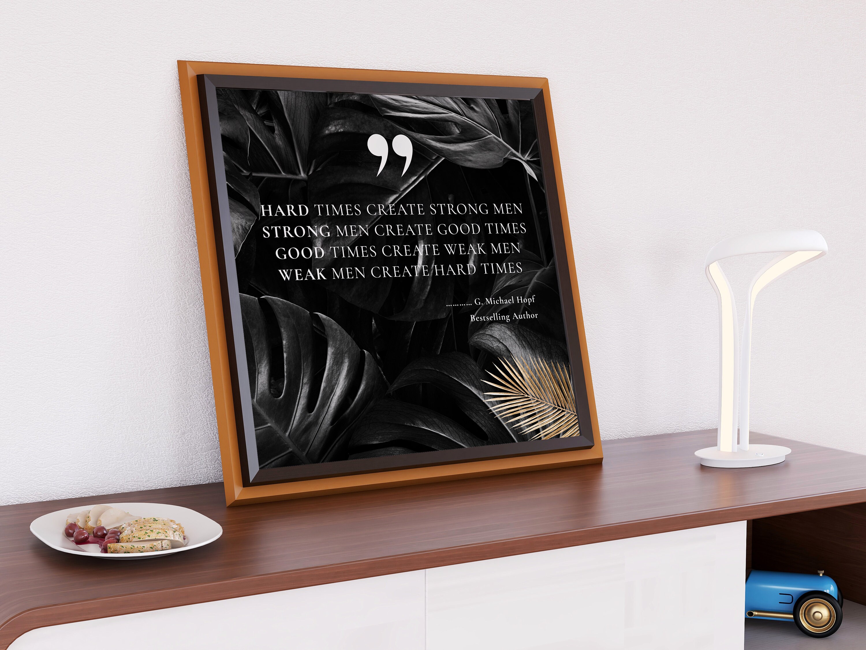 Inspirational Quote Art Print: Tropical Monstera Leaves (digital ...