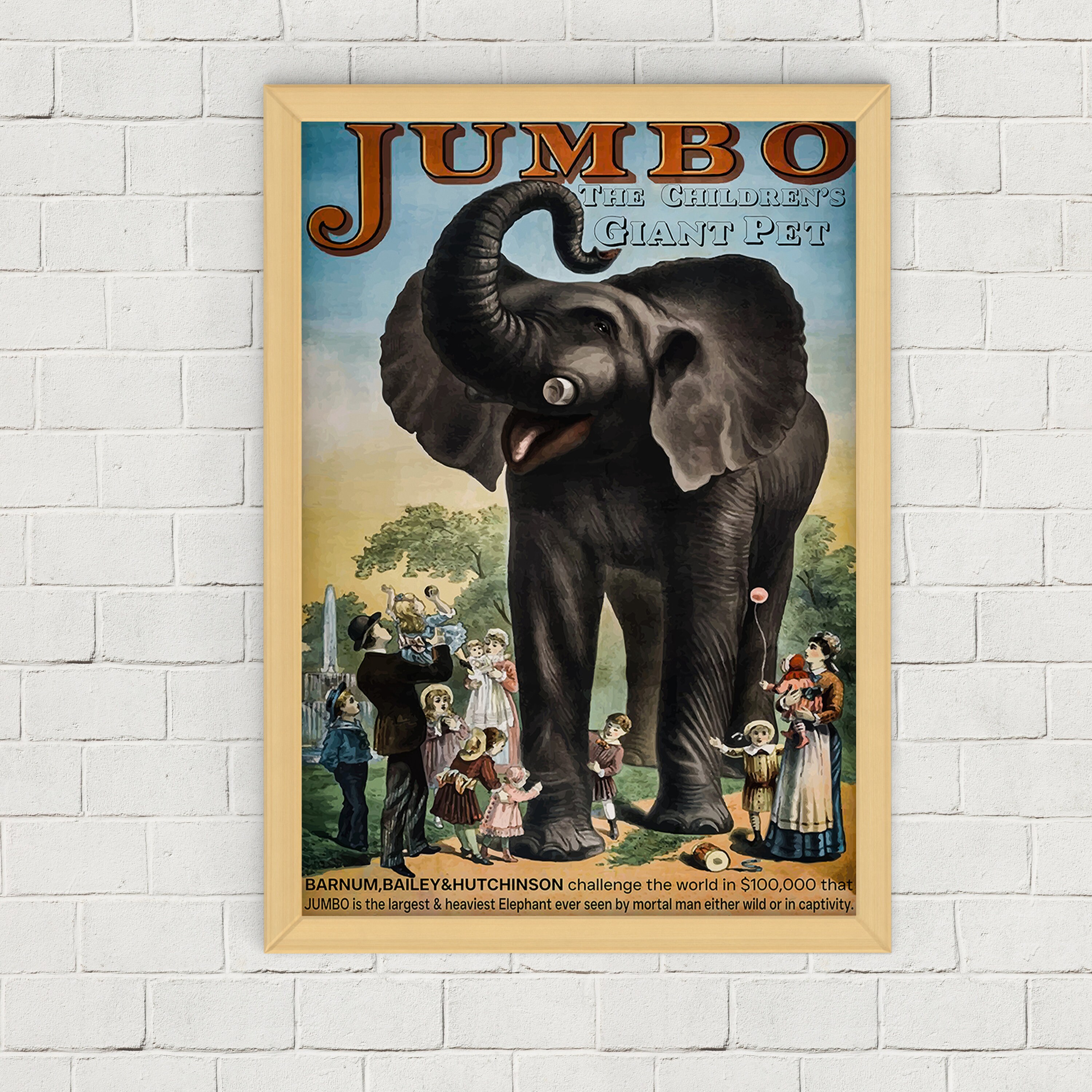 Jumbo Elephant Vintage Circus Poster: Barnum & Bailey Advertisement ...
