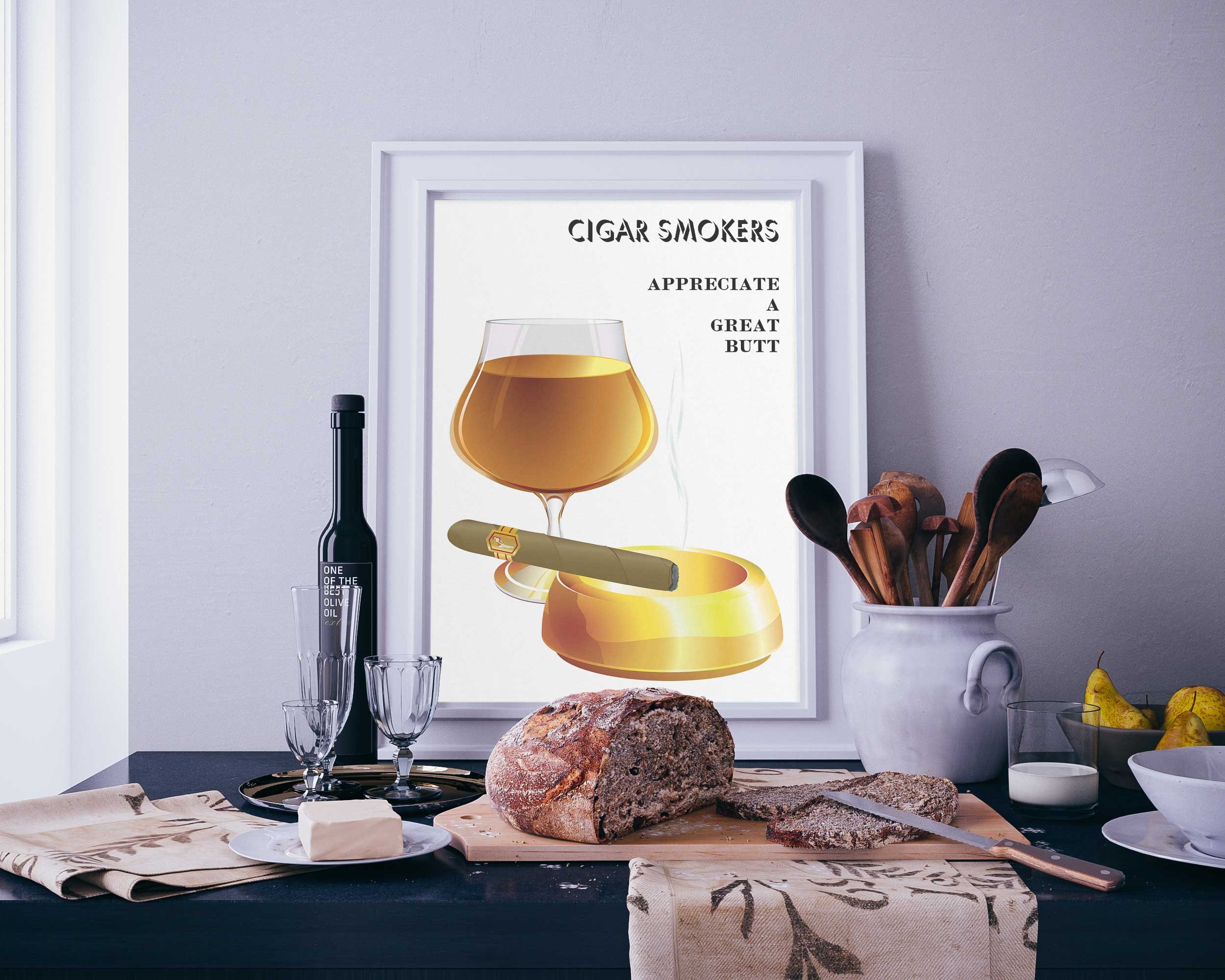 Funny Cigar Phrase, Cigar Smokers Gift, Man Cave Print, INSTANT ...