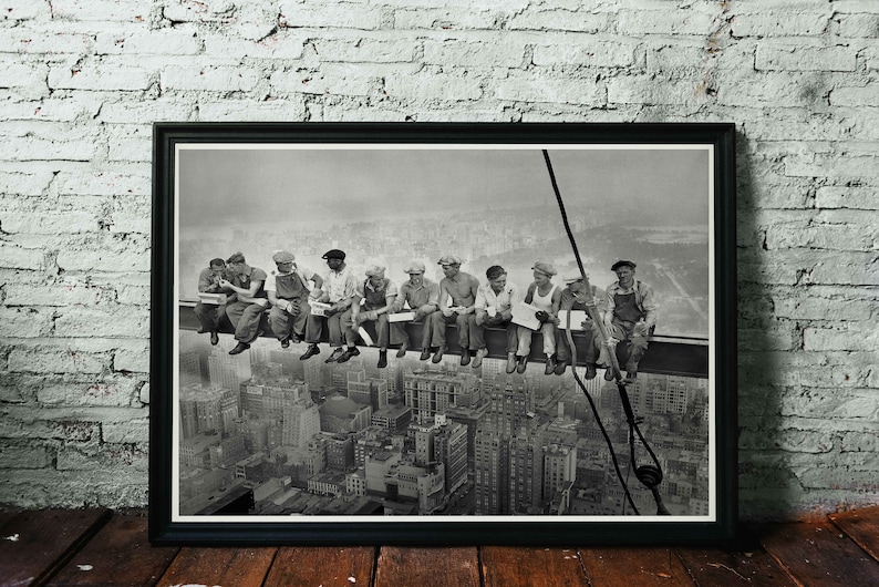 1930s NYC Iron Workers Lunch Atop Skyscraper Photo (digital Download ...