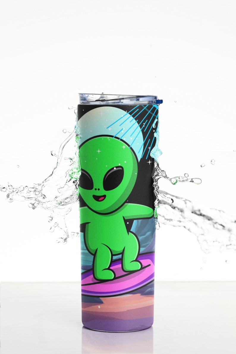 Green Alien Tumbler Sublimation Design, 20 Oz Tumbler PNG, Tumbler Wrap ...