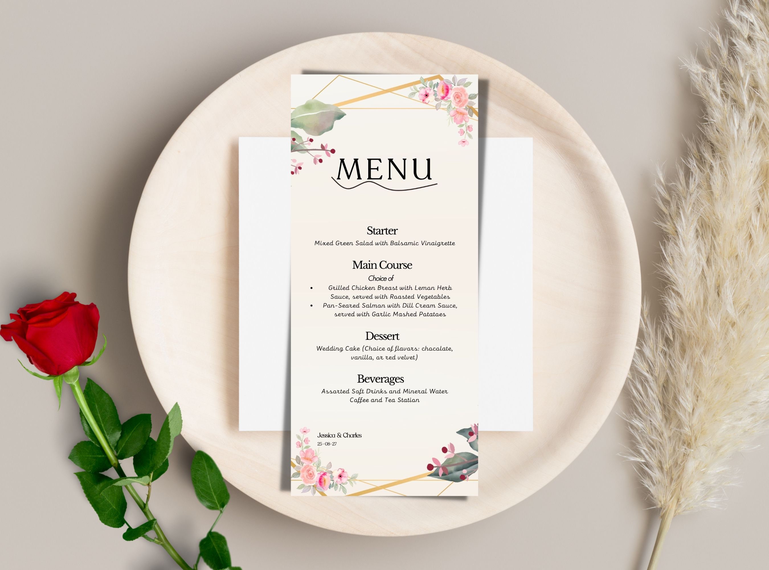 Boho Wedding Menu Template Bridal Shower Party Menu Boho - Etsy