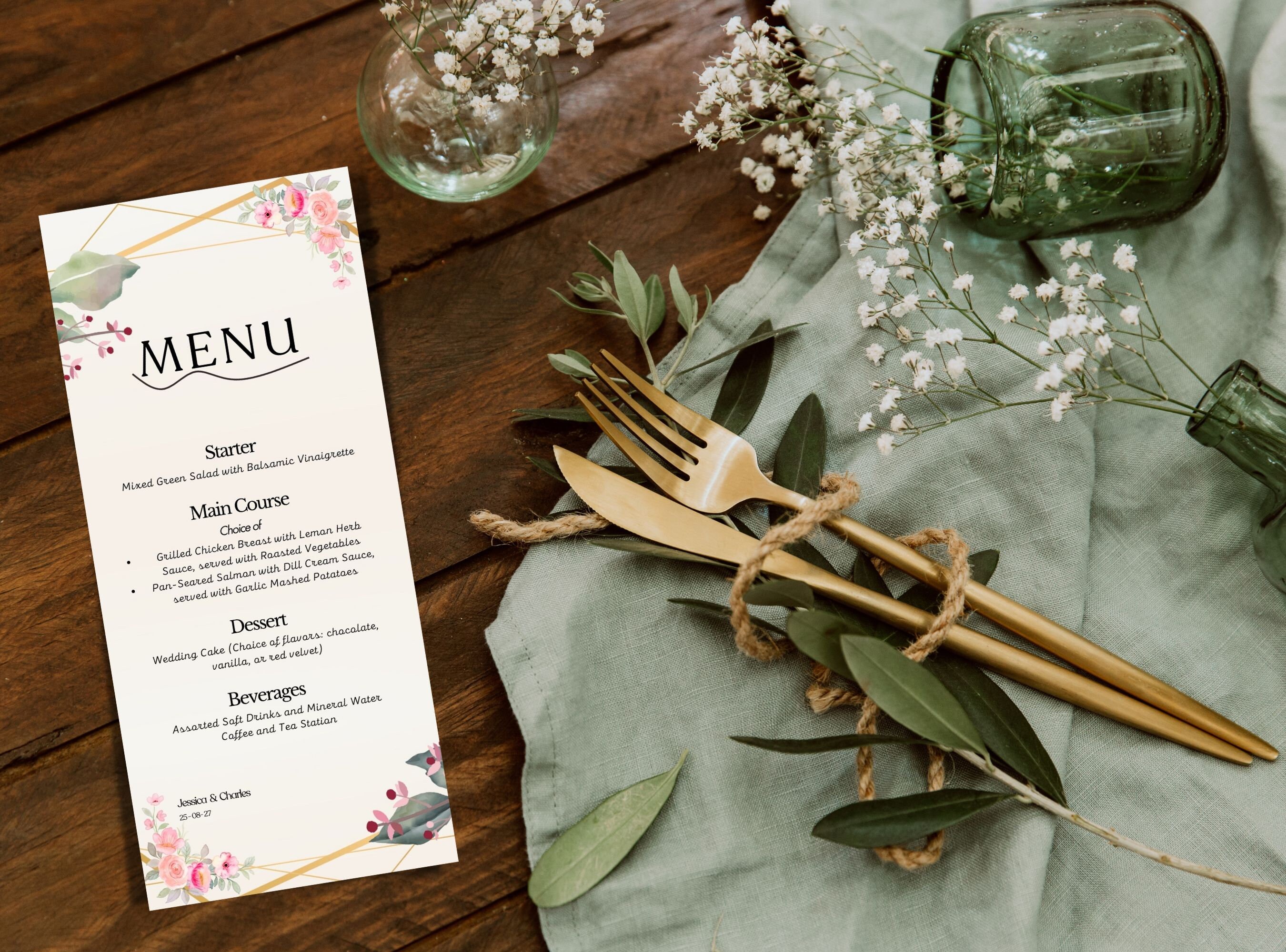 Boho Wedding Menu Template Bridal Shower Party Menu Boho - Etsy