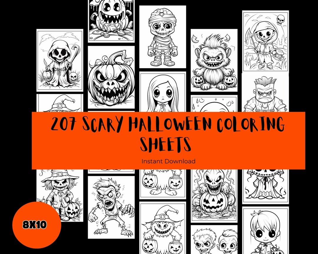 207 Scary Halloween Coloring Pages | Haunted Houses, Spooky Pumpkins ...