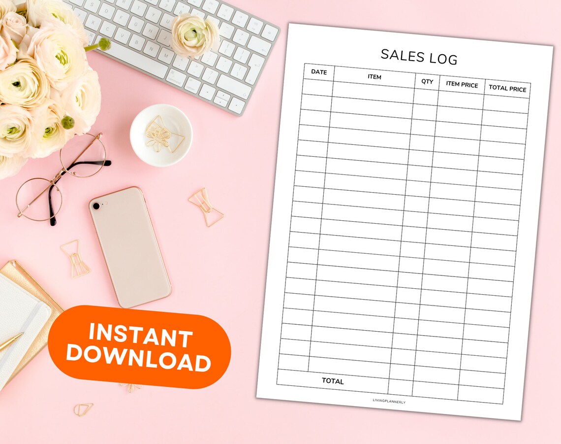 Sales Tracker Printable - Sales Log - Orders Log - Small Business Forms ...
