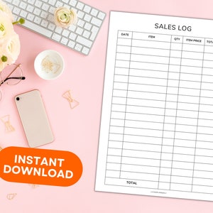Sales Tracker Printable - Sales Log - Orders Log - Small Business Forms ...