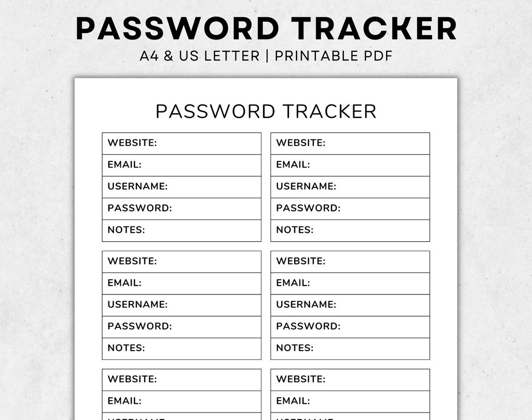 Password Tracker Printable Password Log Password List Password password-tracker-printable-password-log-password-list-password