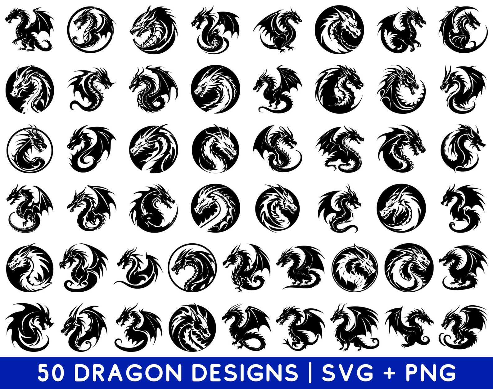 Dragon SVG Bundle Dragon PNG Bundle Dragon Clipart Dragon SVG Cut Files ...