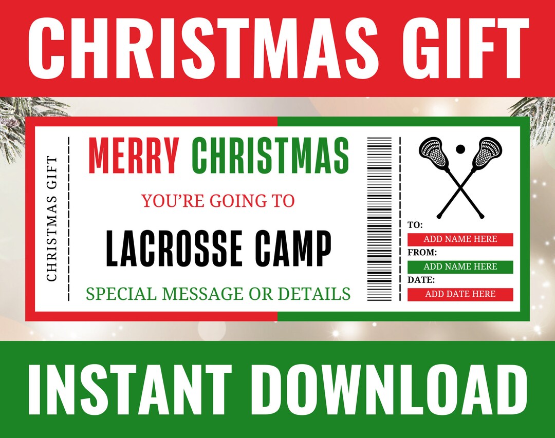 Christmas Lacrosse Camp Ticket - Christmas Lacrosse Camp Gift Voucher ...