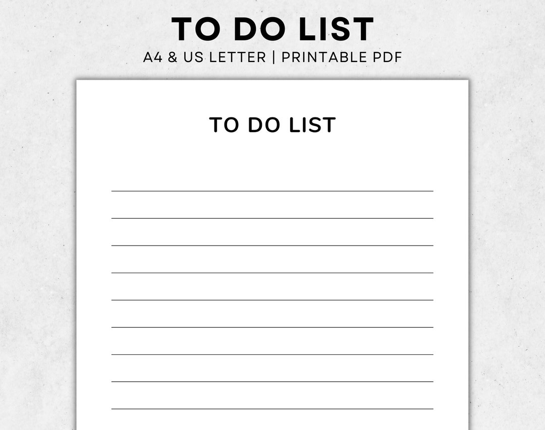 To Do List Printable - Minimalist to Do List - Blank to Do List - Daily ...