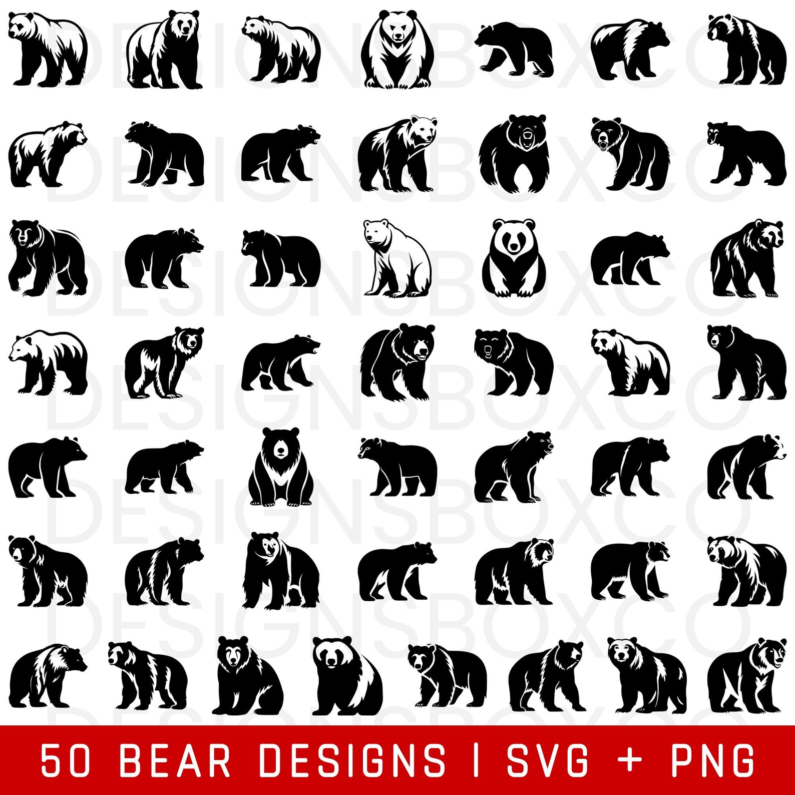Bear SVG Bundle - Bear PNG Bundle - Bear Clipart - Bear SVG Cut Files ...