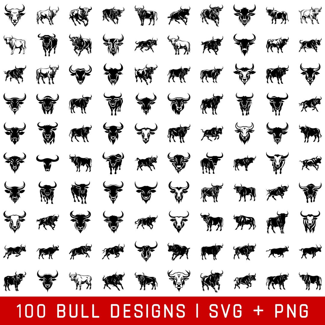 Bull SVG Bundle Bull PNG Bundle Bull Clipart Bull SVG Cut Files for ...