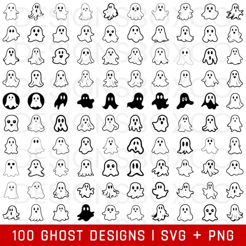 Halloween Ghost SVG Bundle - Ghost PNG Bundle - Ghost Clipart ...