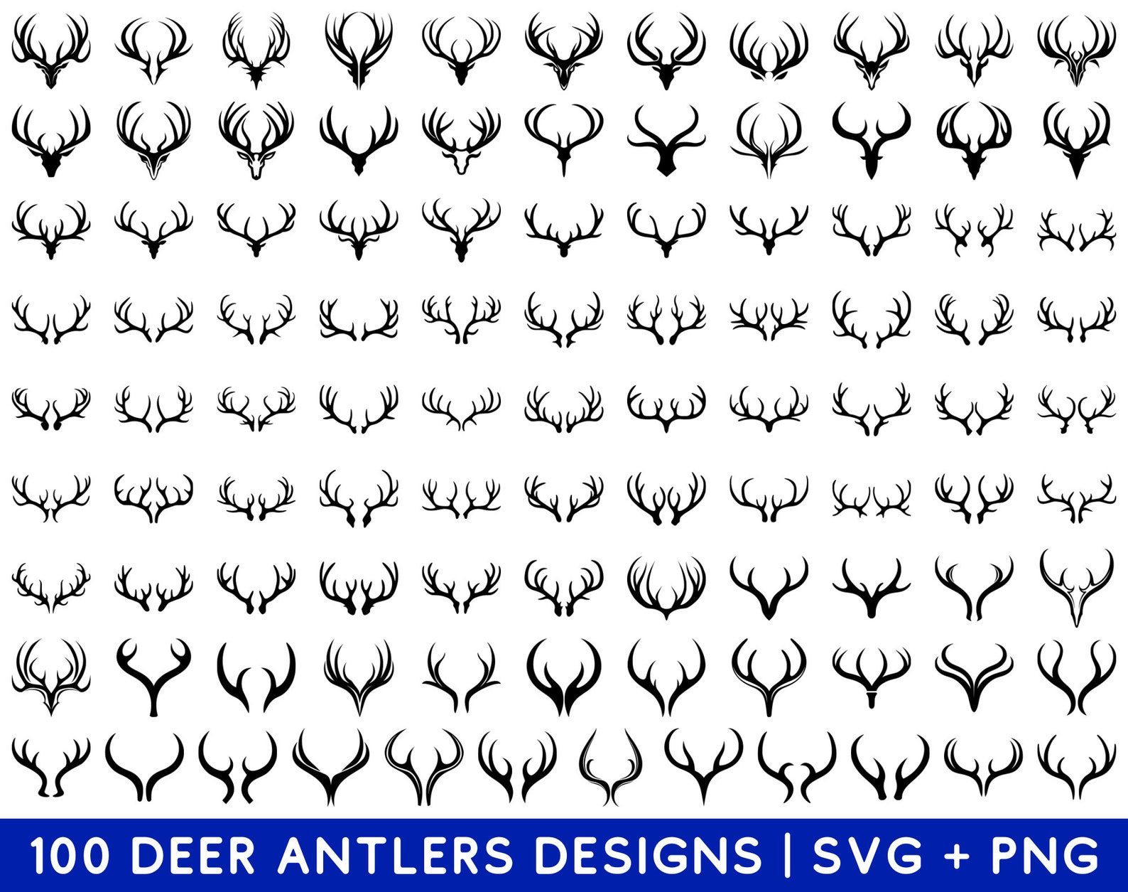 Deer Antlers SVG Bundle Deer Antlers PNG Bundle Deer Antlers Clipart ...