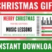 Christmas Music Lessons Ticket Christmas Music Lessons Gift Voucher ...