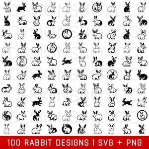 Rabbit SVG Bundle - Rabbit PNG Bundle - Rabbit Clipart - Rabbit SVG Cut ...