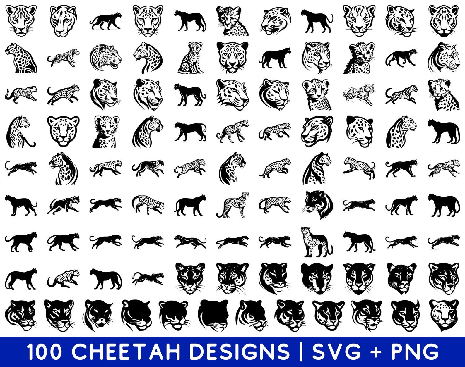 Cheetah SVG Bundle Cheetah PNG Bundle Cheetah Clipart Cheetah SVG Cut ...