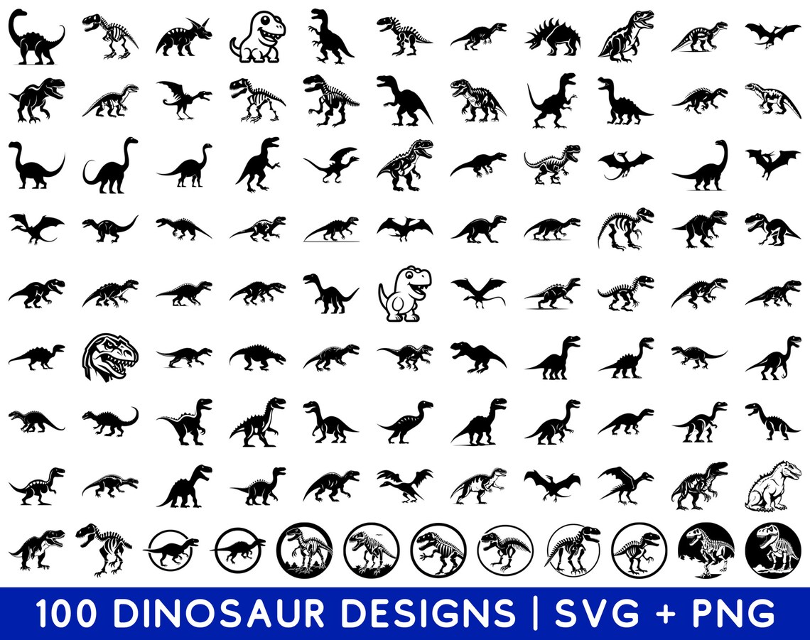 Dinosaur SVG Bundle Dinosaur PNG Bundle Dinosaur Clipart Dinosaur SVG ...